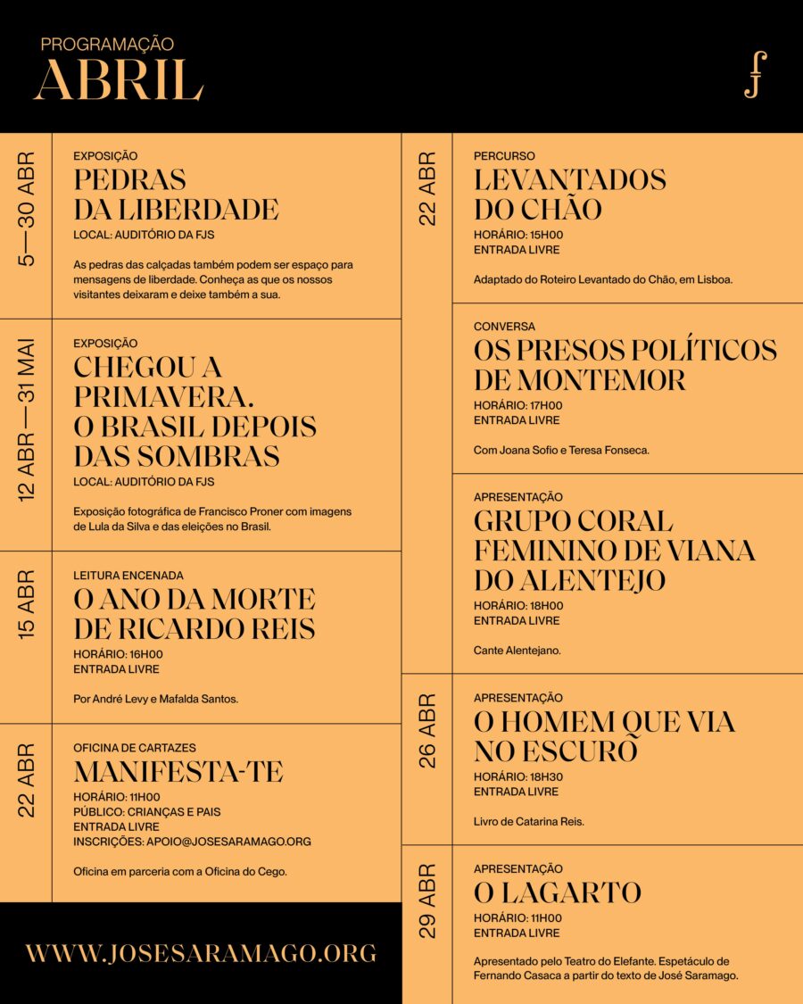 April program at the José Saramago Foundation - José Saramago Foundation