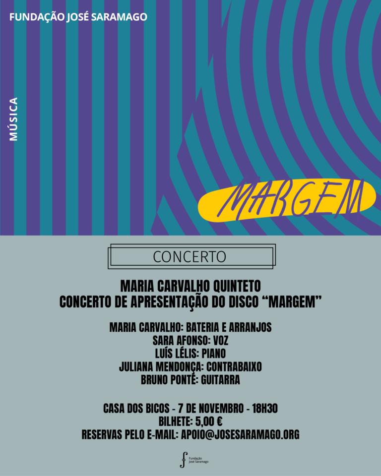 Concert: Maria Carvalho Quintet presents the album Margem - José ...