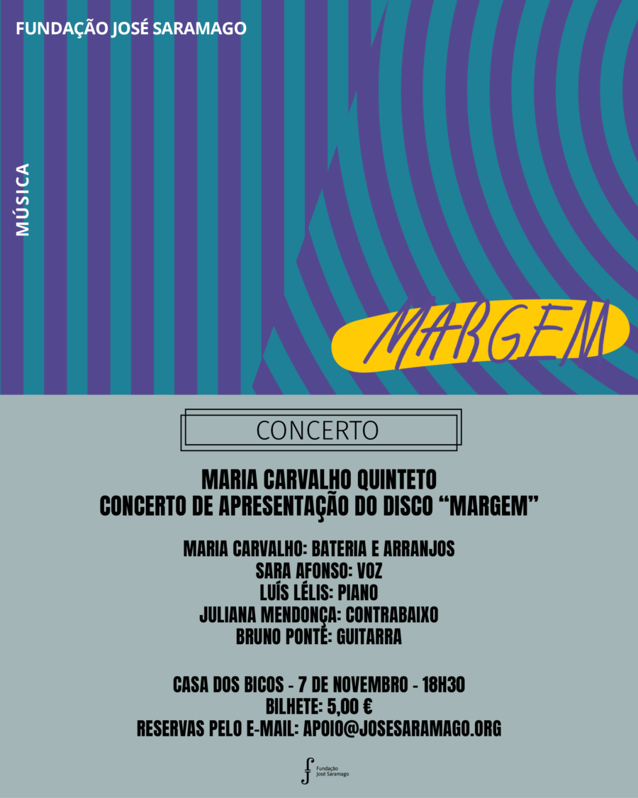 Concert: Maria Carvalho Quintet presents the album Margem - José ...